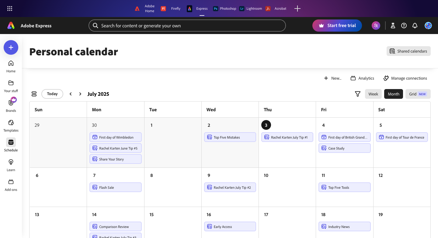 32 of the Best Free Content Calendar Templates - Social Media ...